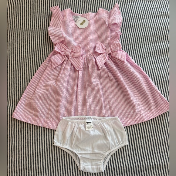 Mud Pie | Accessories | Mud Pie Pink And White Seersucker Dress Bloomers | Poshmark
